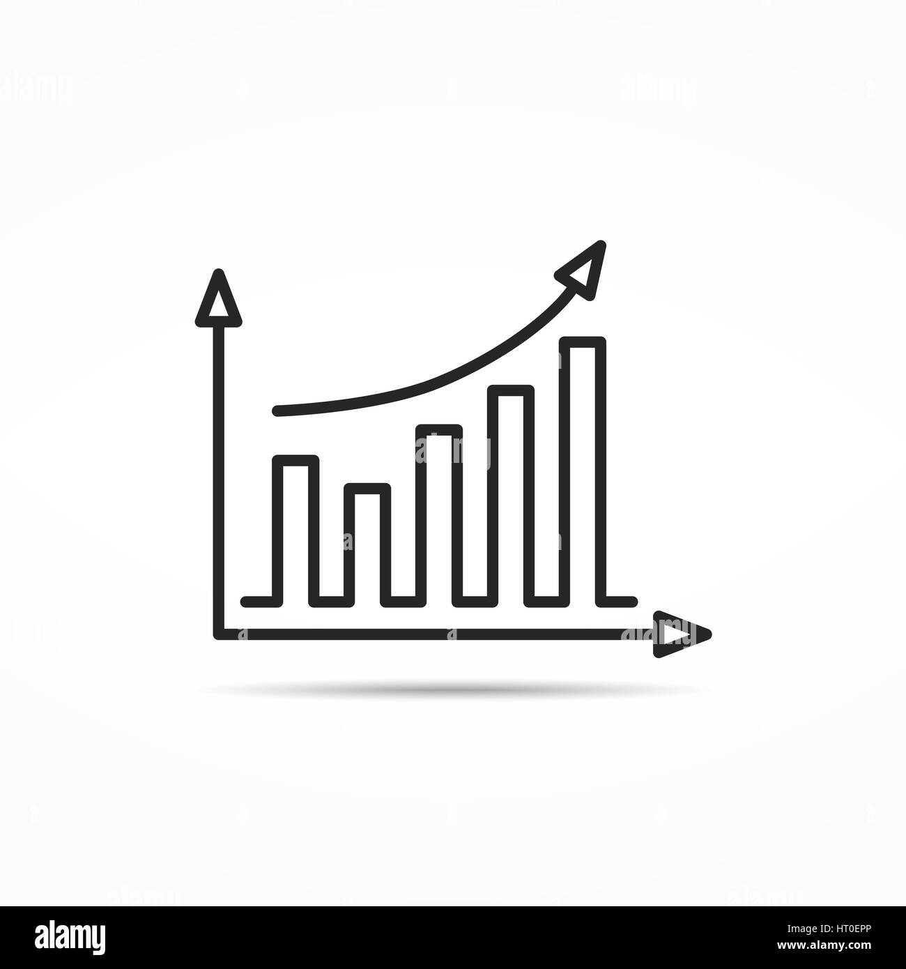 Bar Graph minimal line icon, vector eps10 illustration Stock Photo - Alamy