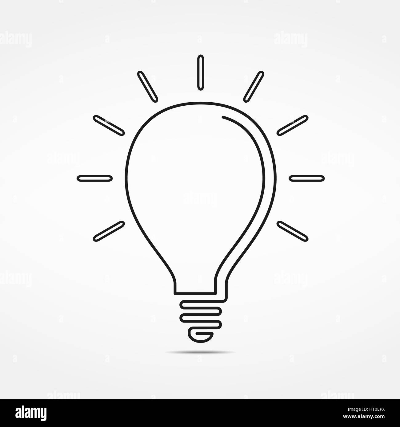 Light bulb line icon, idea concept, vector eps10 illustration Stock ...