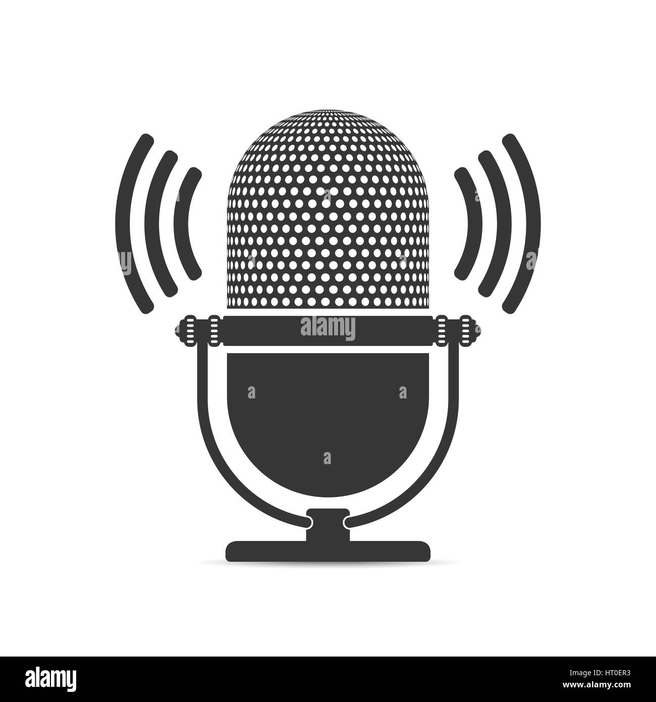 Microphone icon, white background, vector eps10 illustration Stock ...