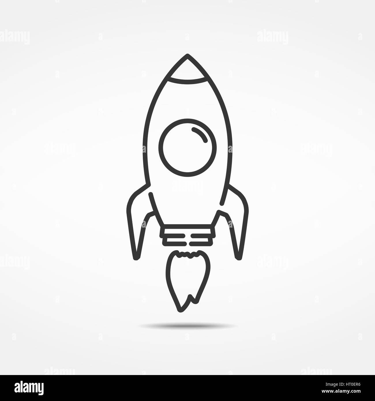 Rocket minimal line icon, vector eps10 illustration Stock Photo - Alamy