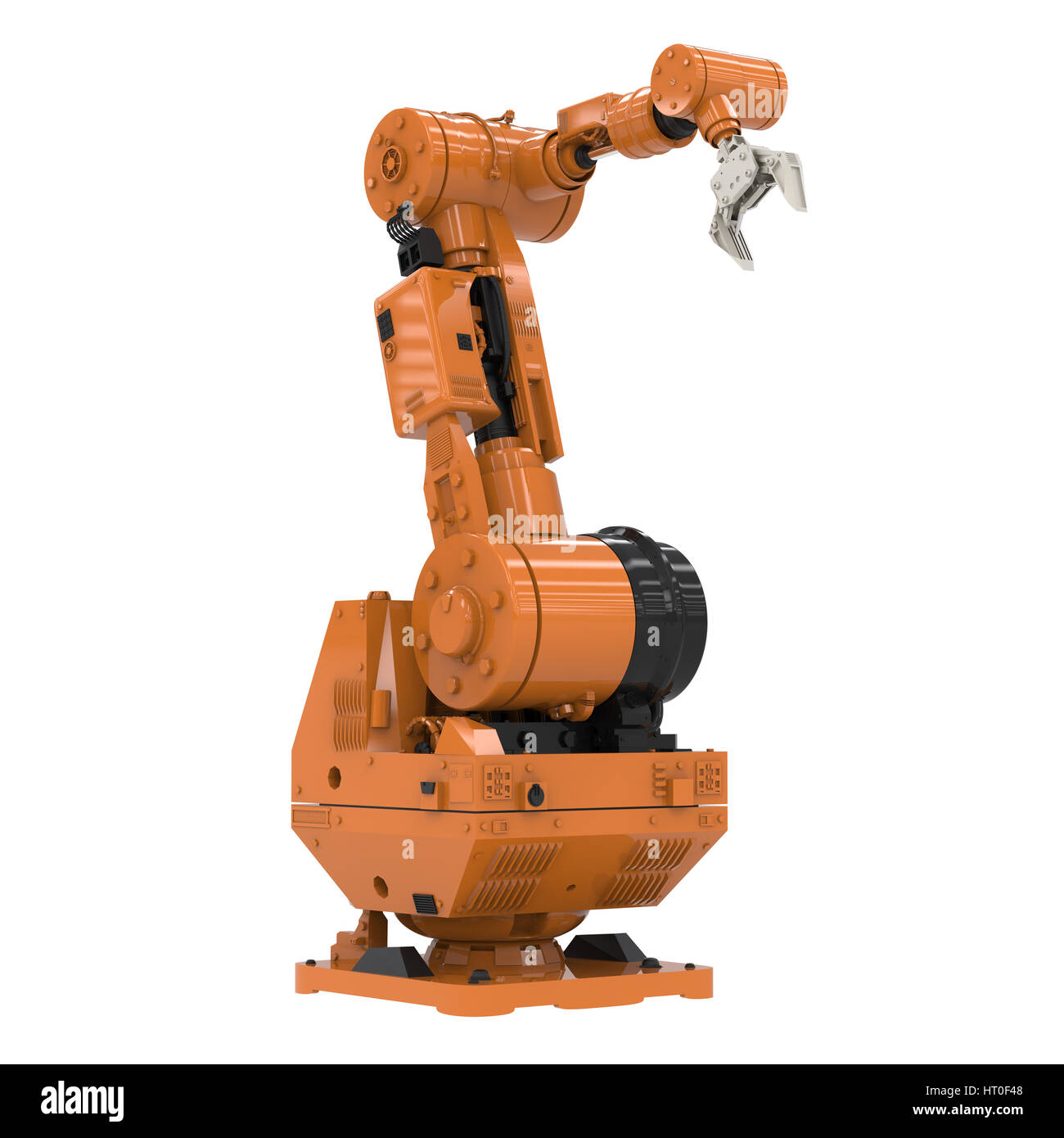 3d rendering robotic arm on white background Stock Photo - Alamy