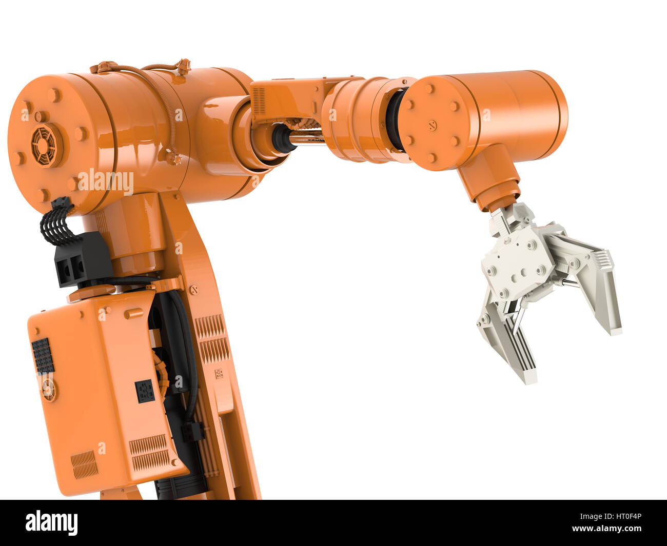3d rendering robotic arm on white background Stock Photo - Alamy