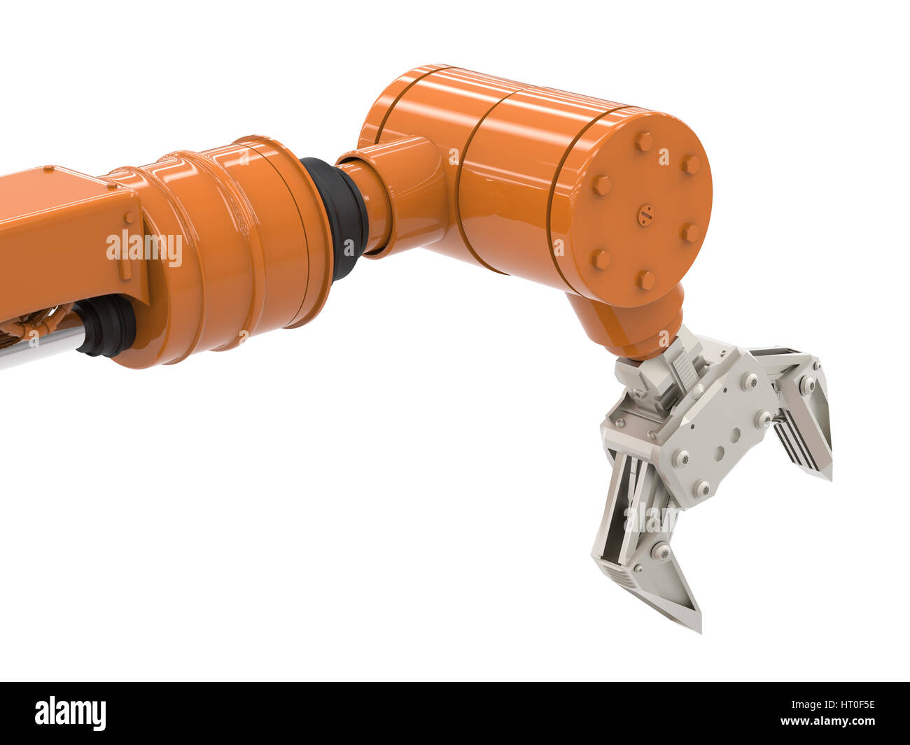 3d rendering robotic arm on white background Stock Photo - Alamy