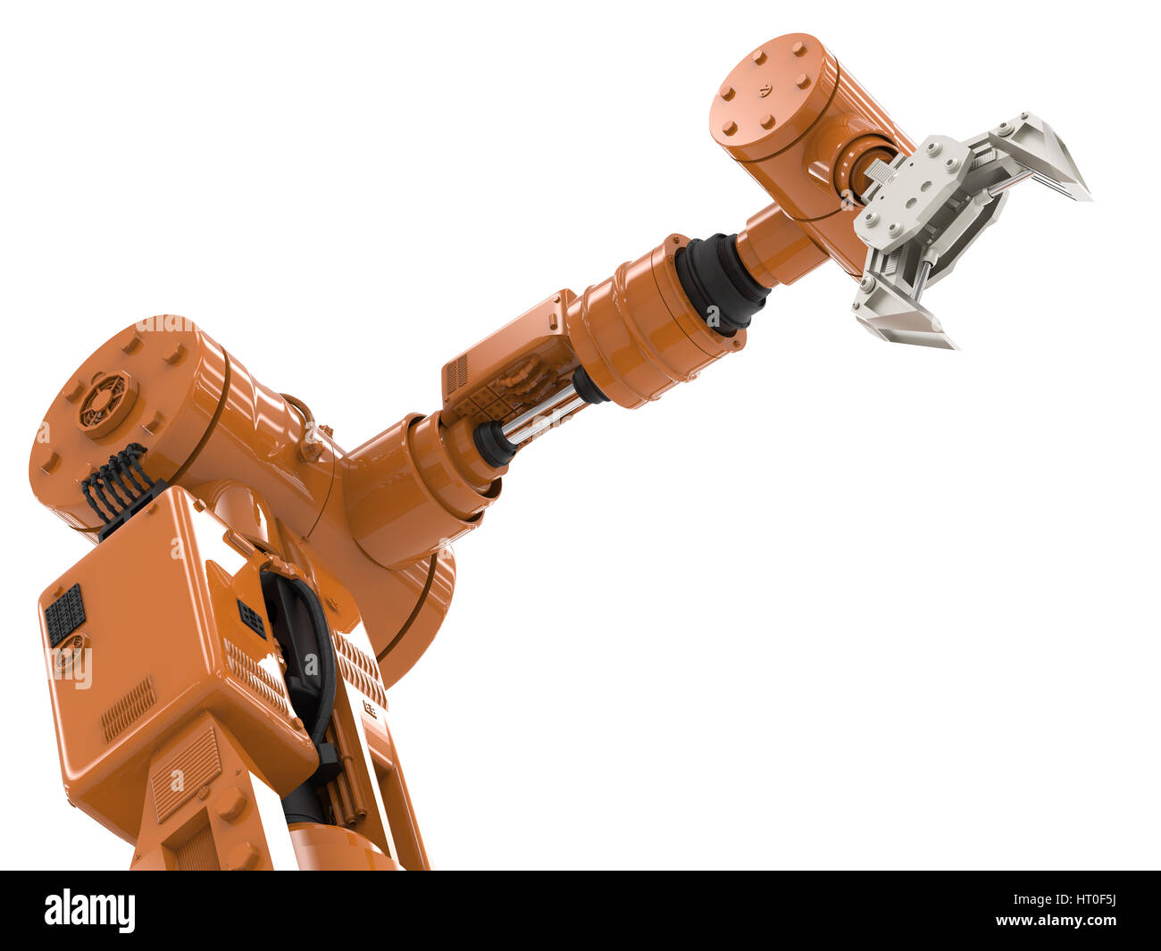 3d rendering robotic arm on white background Stock Photo - Alamy