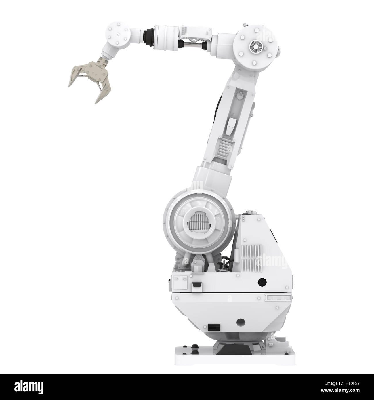 3d rendering robotic arm on white background Stock Photo - Alamy