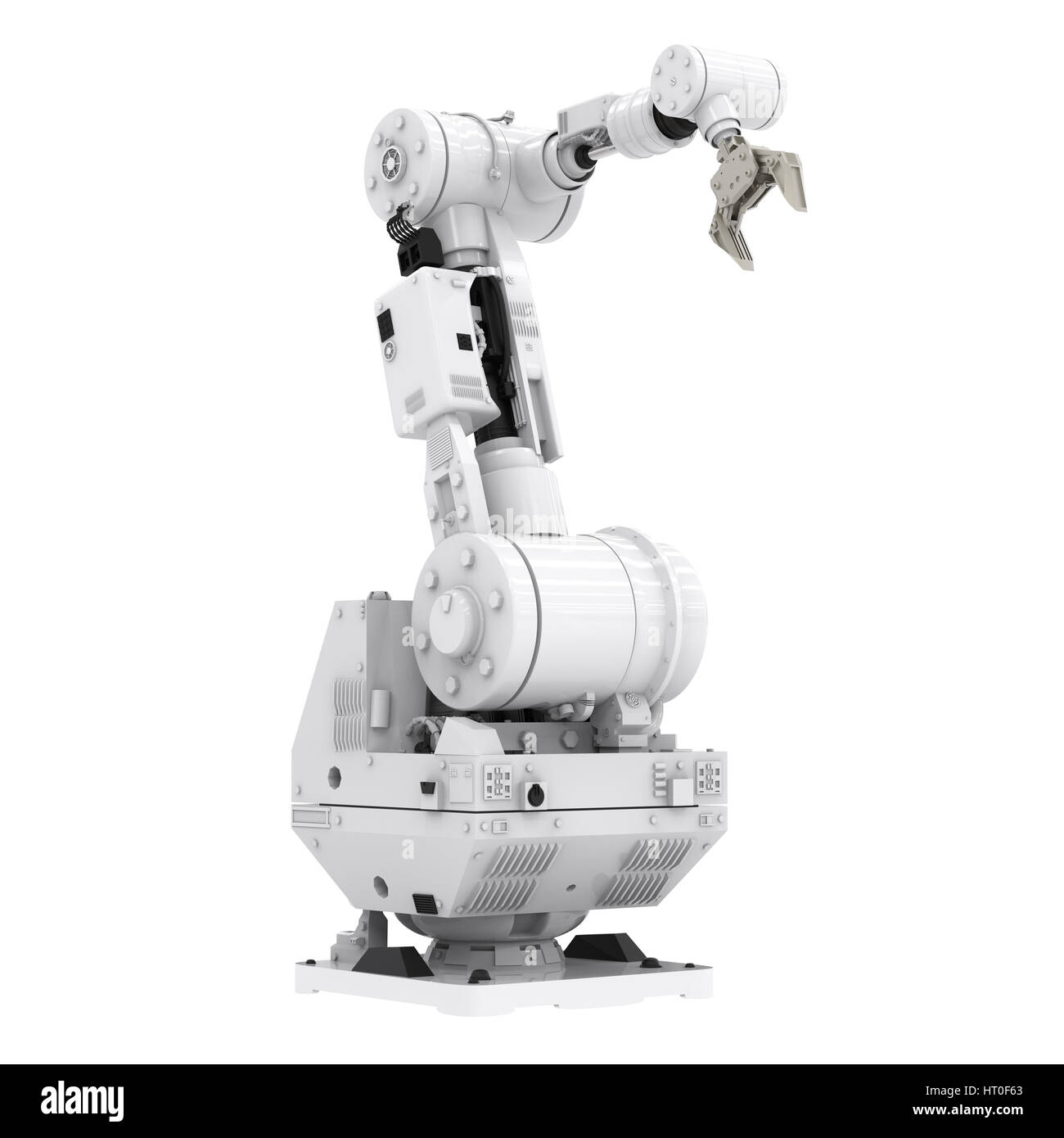 3d rendering robotic arm on white background Stock Photo - Alamy