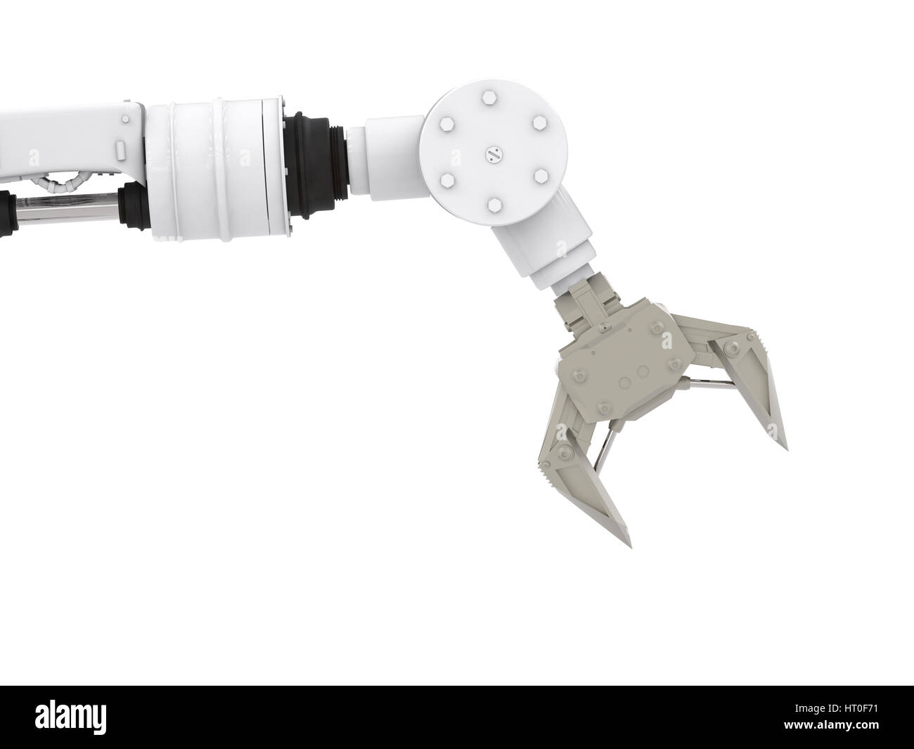 3d rendering robotic arm on white background Stock Photo - Alamy