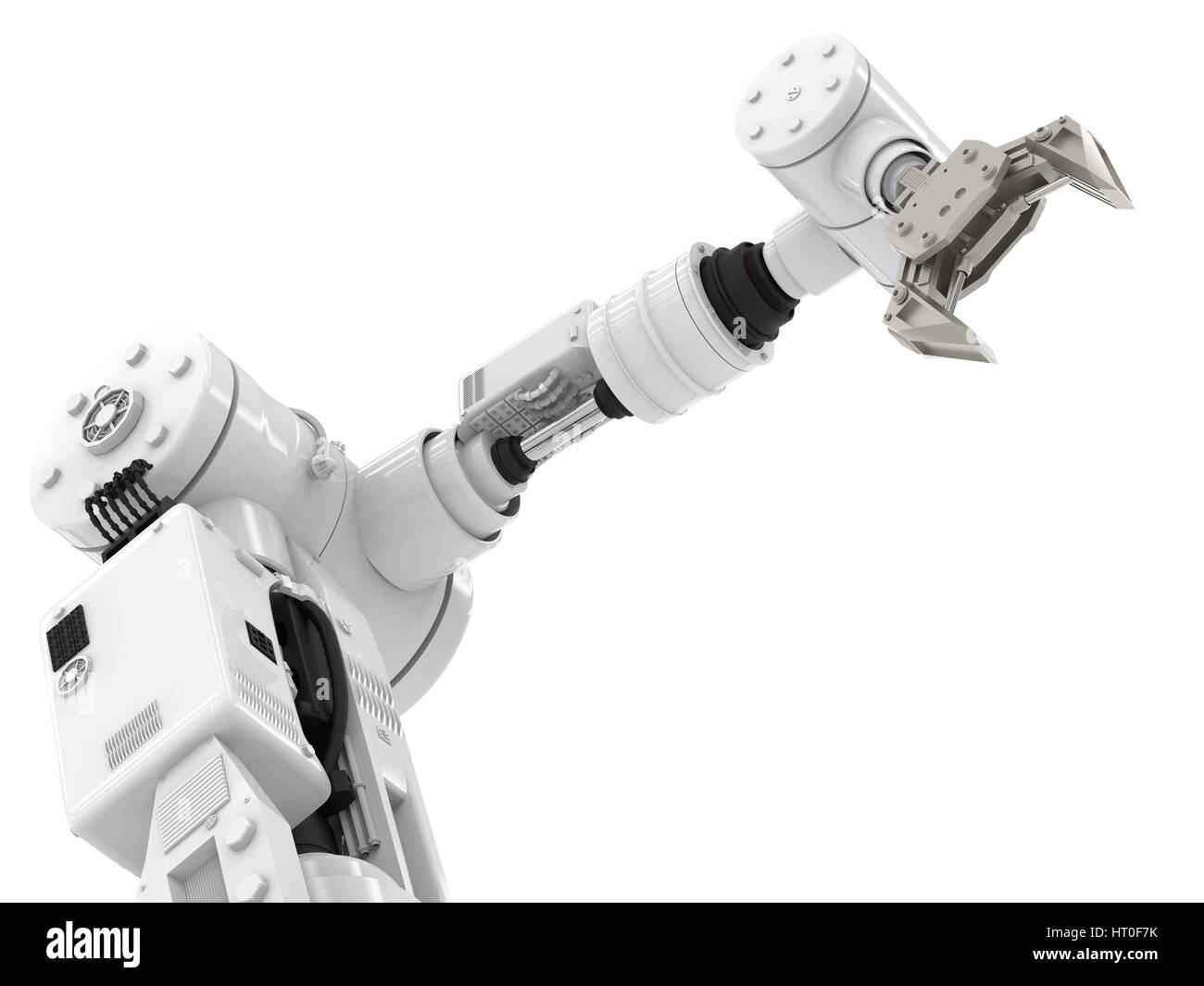 3d rendering robotic arm on white background Stock Photo - Alamy
