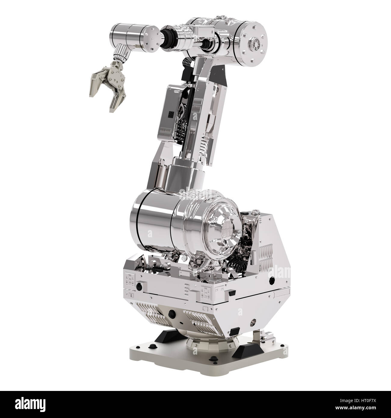 3d rendering robotic arm on white background Stock Photo - Alamy