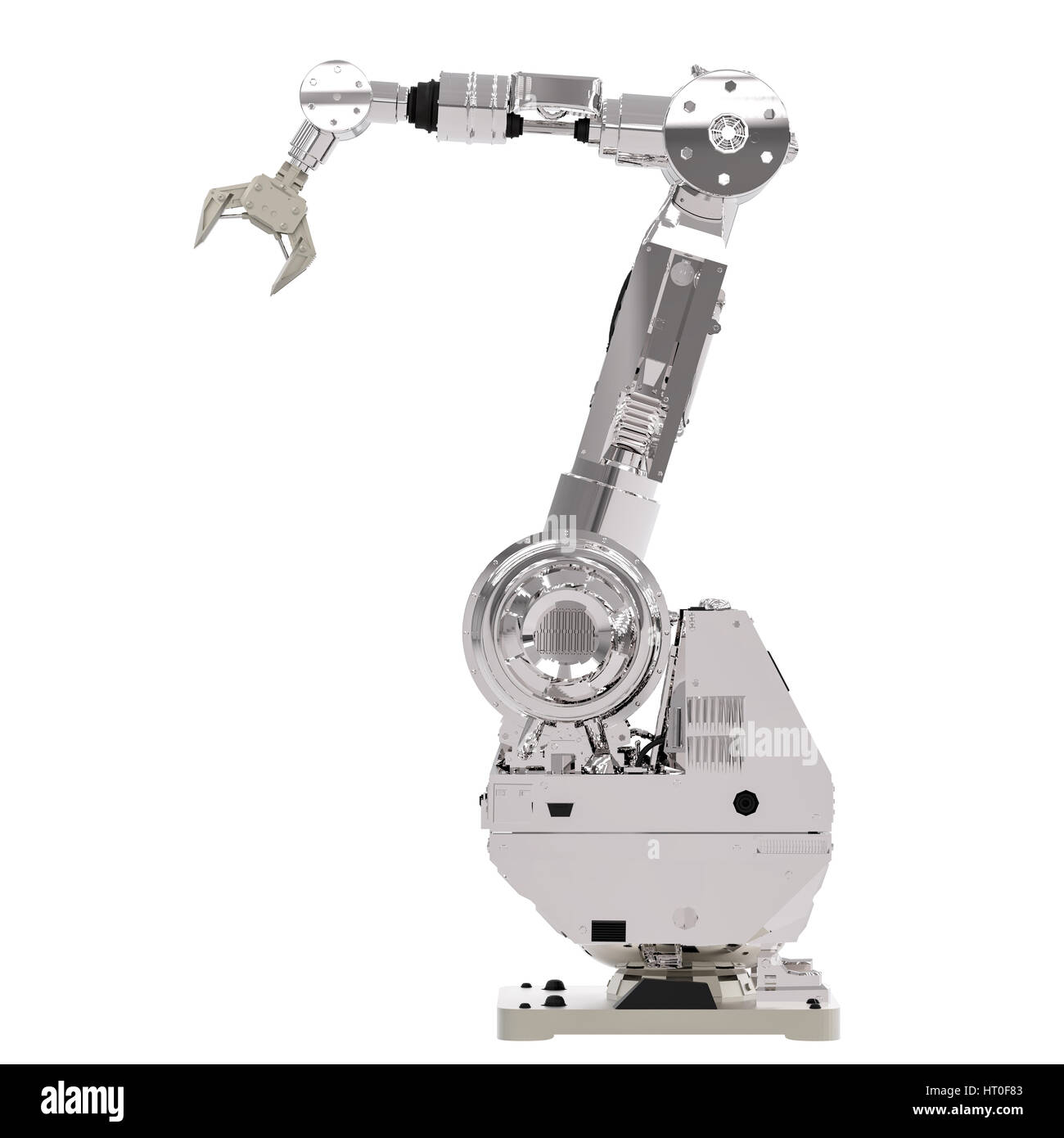 3d rendering robotic arm on white background Stock Photo - Alamy