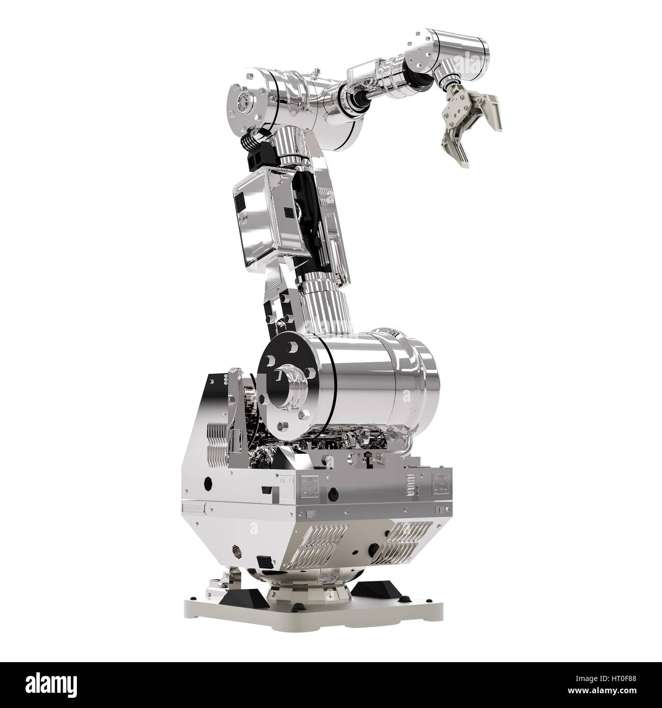 3d rendering robotic arm on white background Stock Photo - Alamy