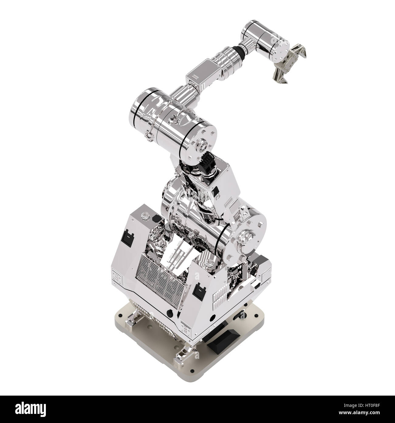 3d rendering robotic arm on white background Stock Photo - Alamy