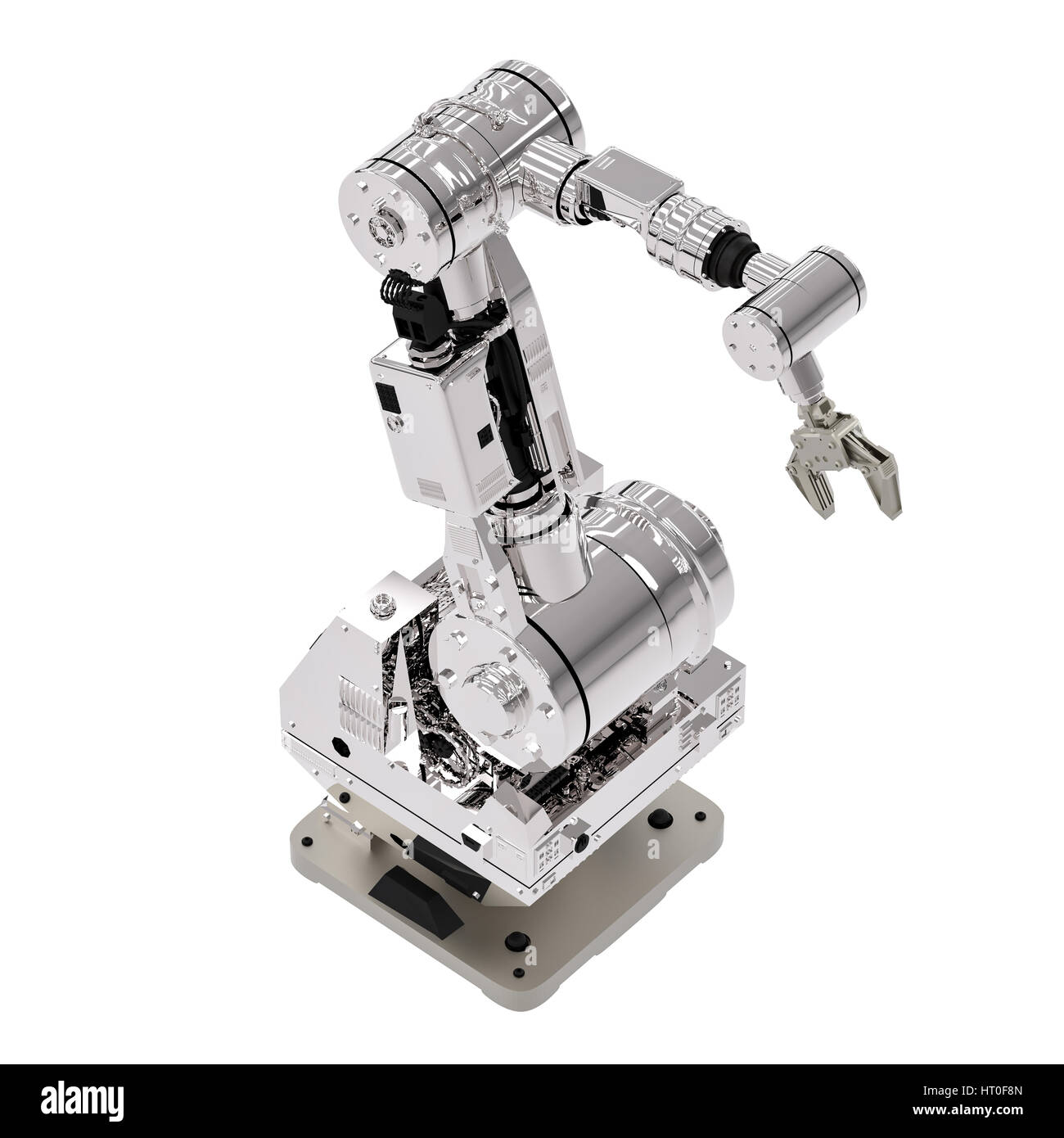 3d rendering robotic arm on white background Stock Photo - Alamy