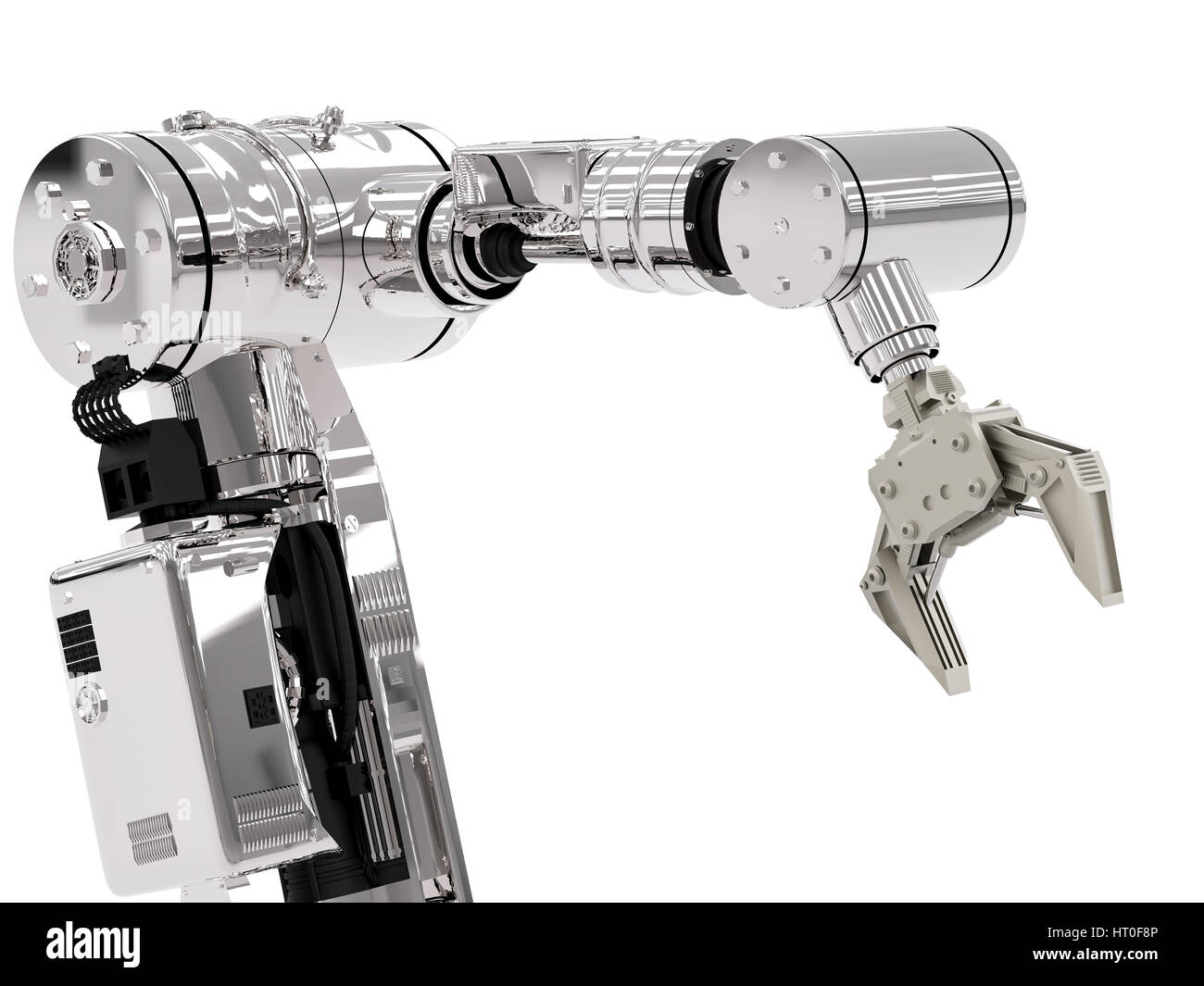 3d rendering robotic arm on white background Stock Photo - Alamy