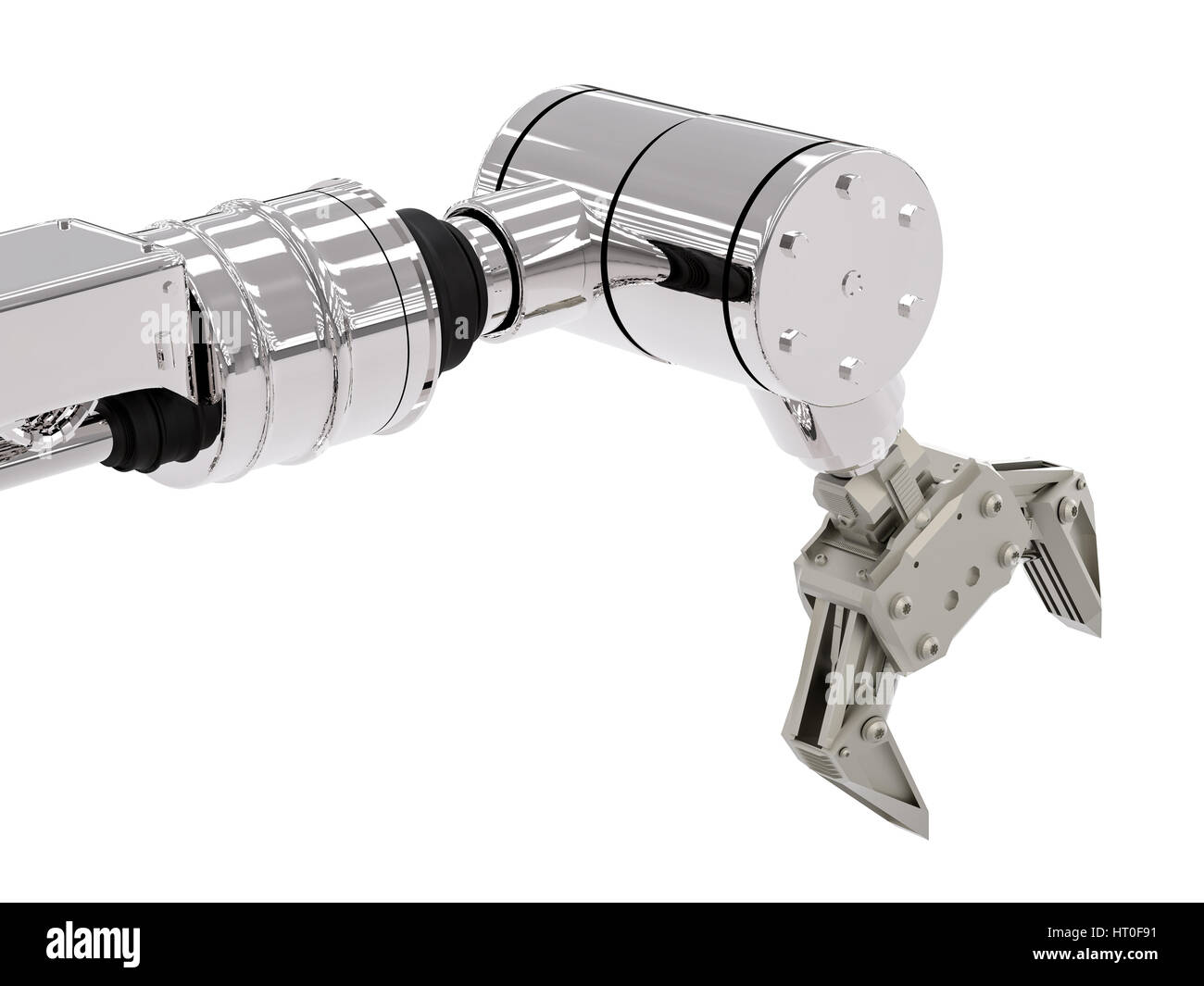3d rendering robotic arm on white background Stock Photo - Alamy