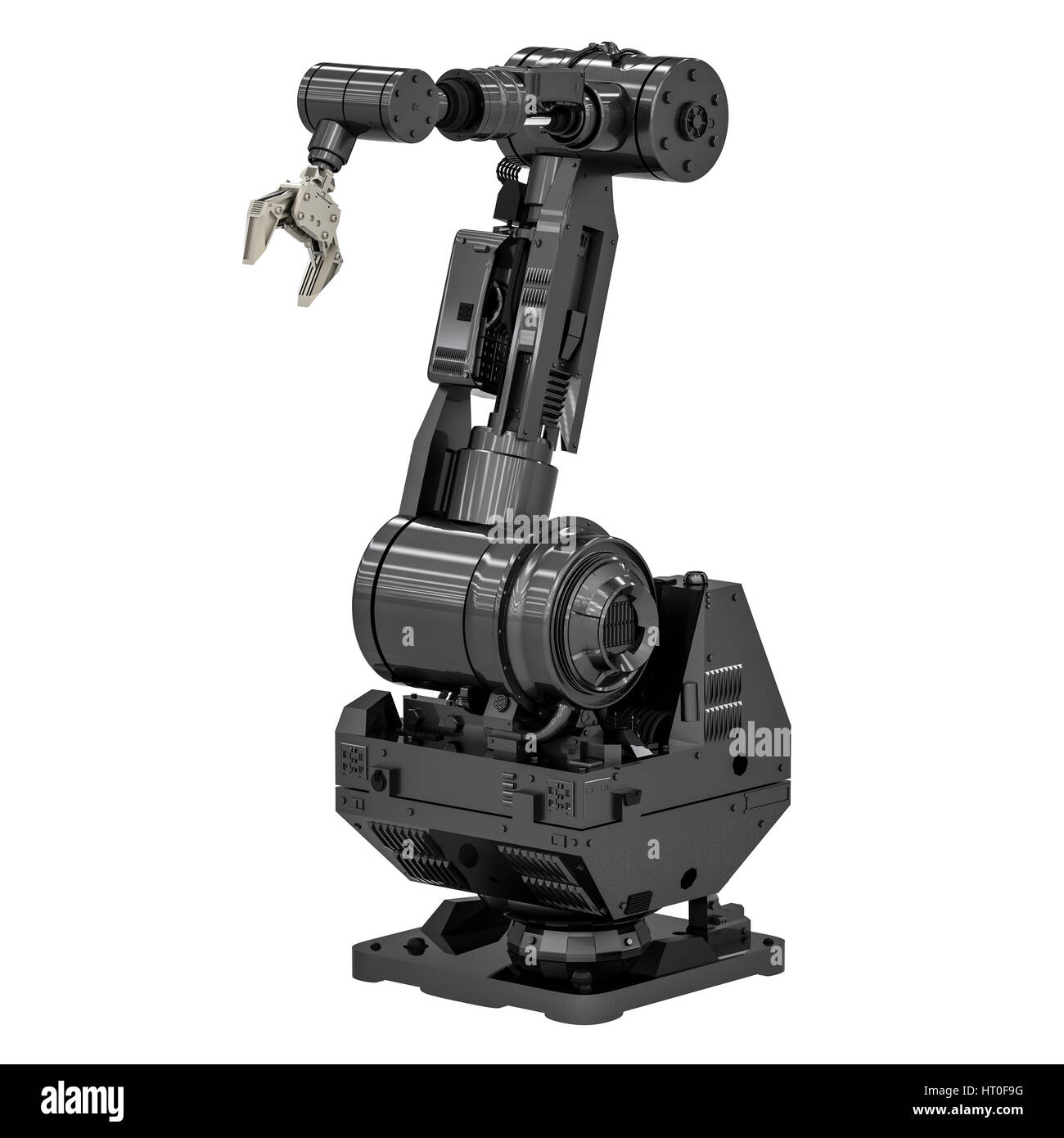 3d rendering robotic arm on white background Stock Photo - Alamy
