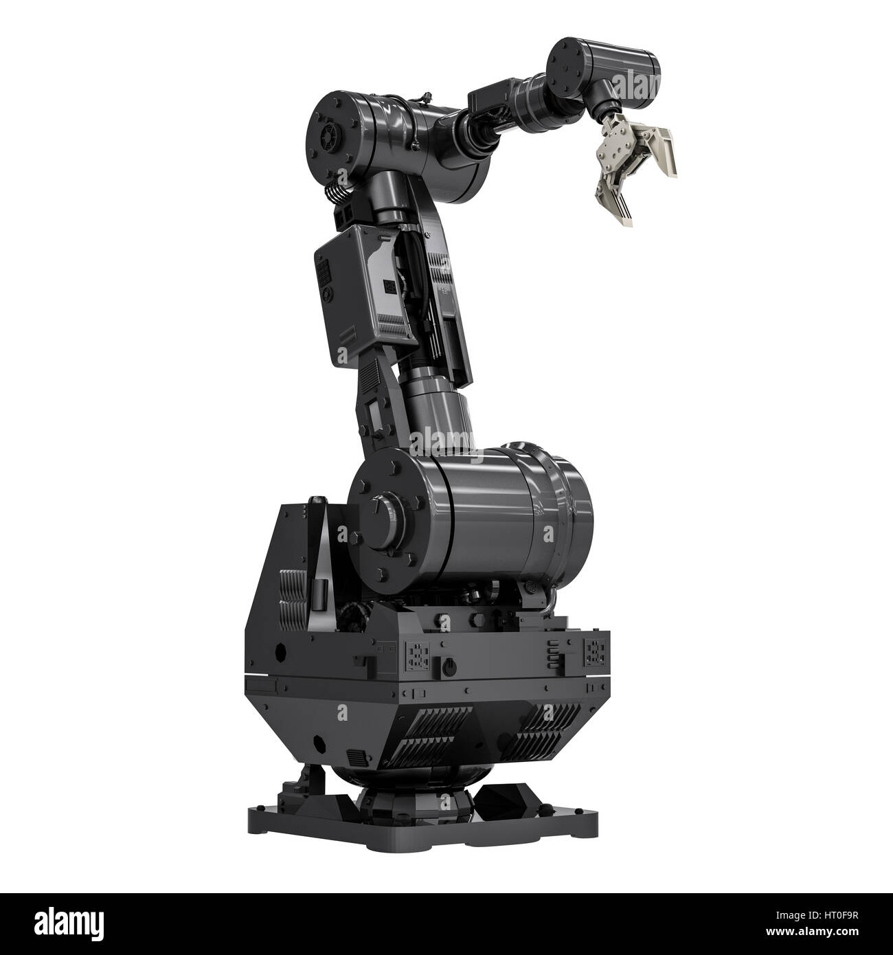 3d rendering robotic arm on white background Stock Photo - Alamy