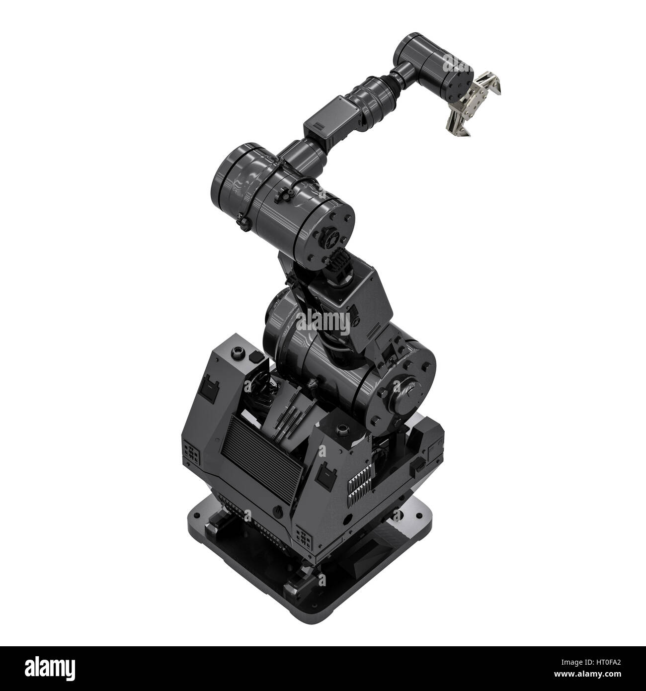 3d rendering robotic arm on white background Stock Photo - Alamy