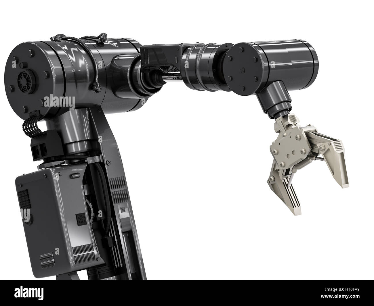 3d rendering robotic arm on white background Stock Photo - Alamy