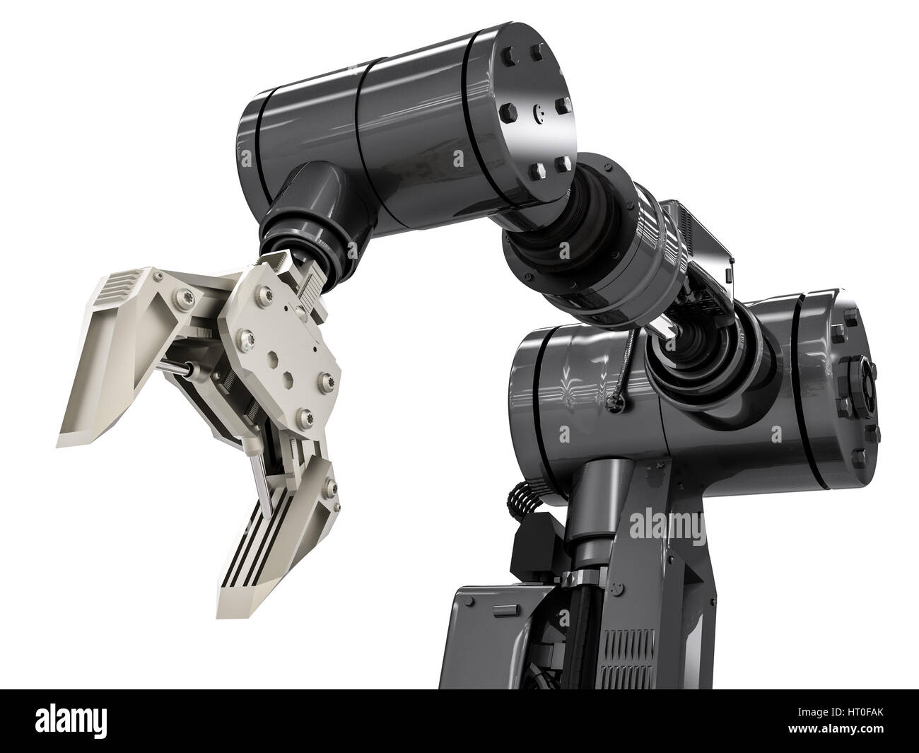 3d rendering robotic arm on white background Stock Photo - Alamy