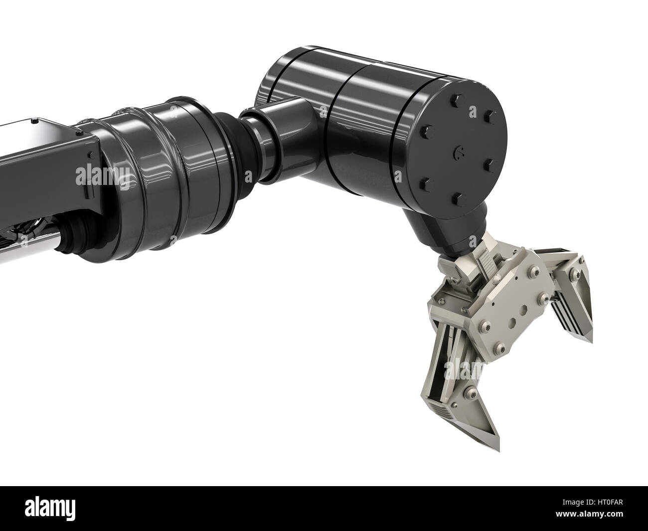 3d rendering robotic arm on white background Stock Photo - Alamy