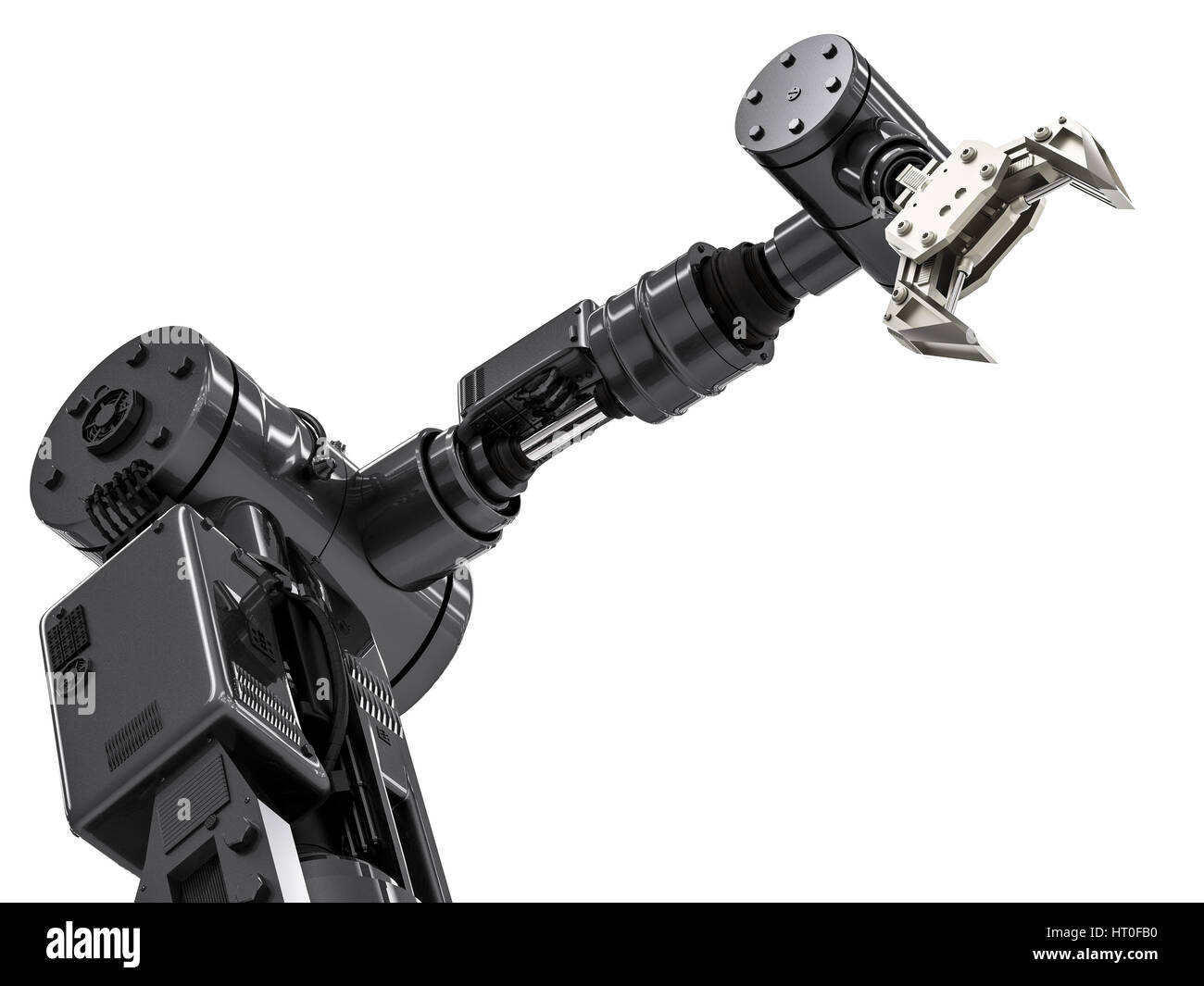 3d rendering robotic arm on white background Stock Photo - Alamy