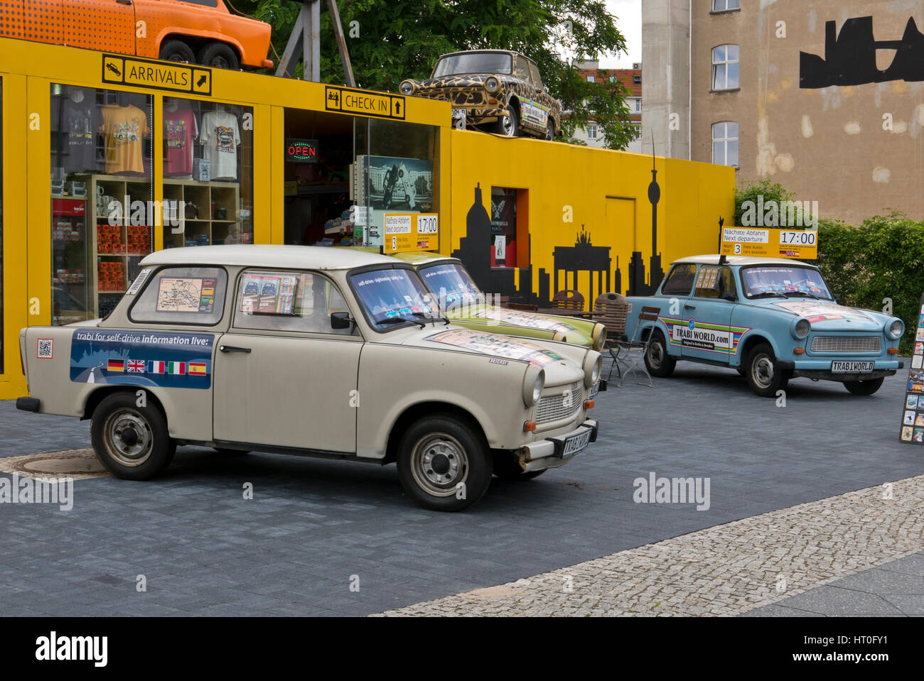 Old Trabant cars outside Trabi World museum, Berlin, Germany Stock ...