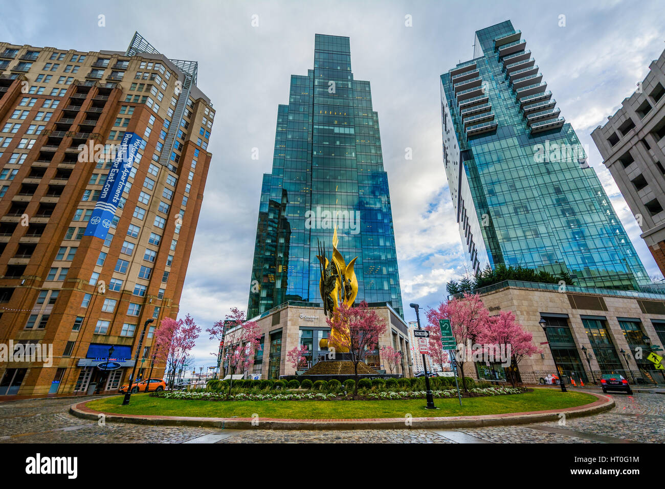 Modern buildings and the National Katyń Memorial in Harbor East ...