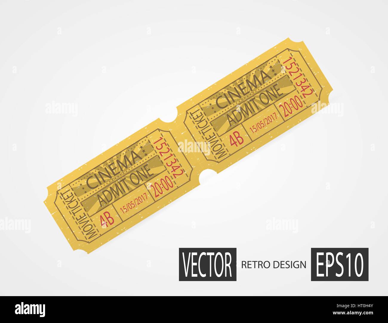 Retro cinema tickets design yellow Stock Vector Image & Art - Alamy