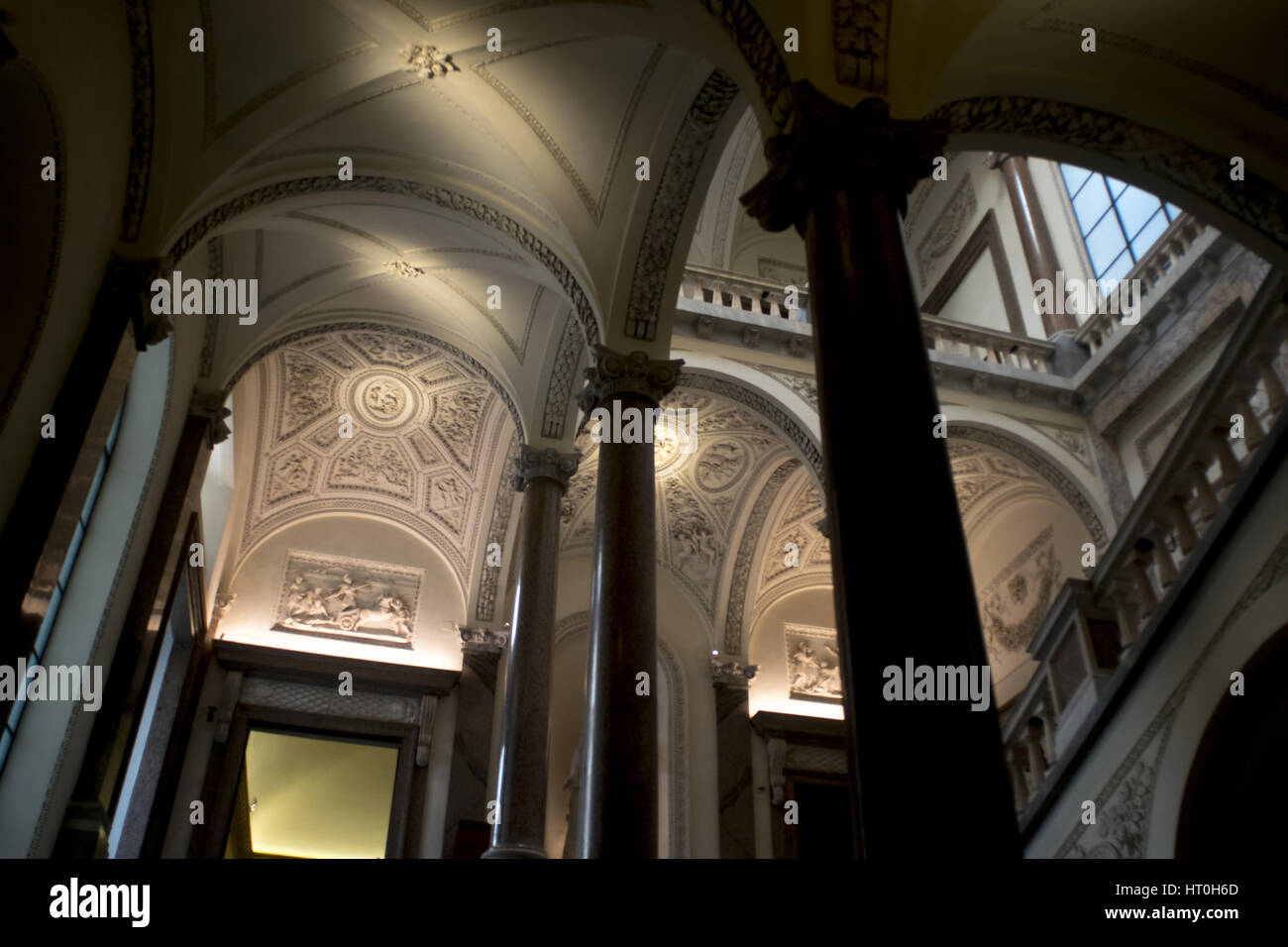 arches columns and windows at the interior of a historic palace Stock ...