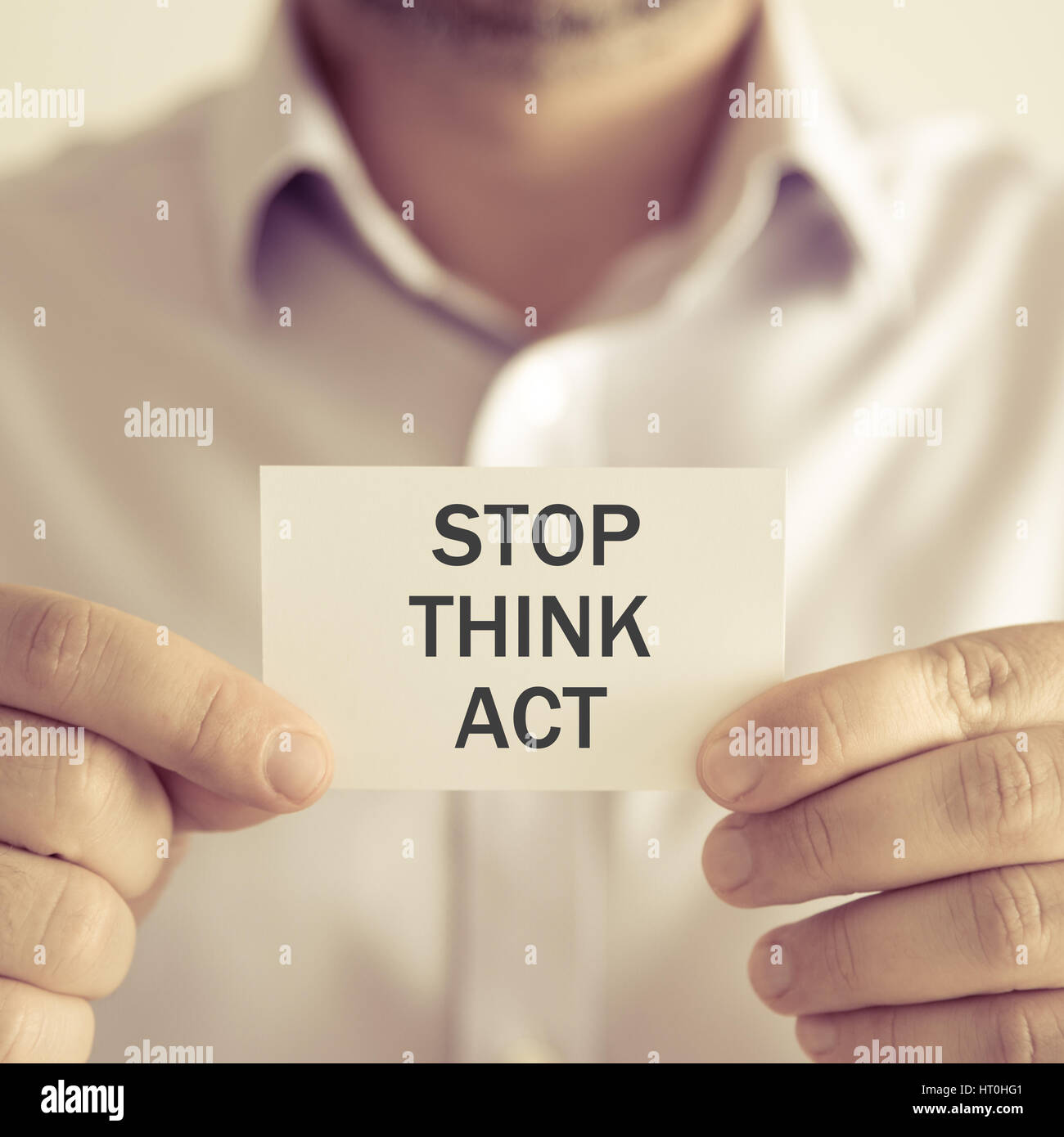 Stop think act hi-res stock photography and images - Alamy