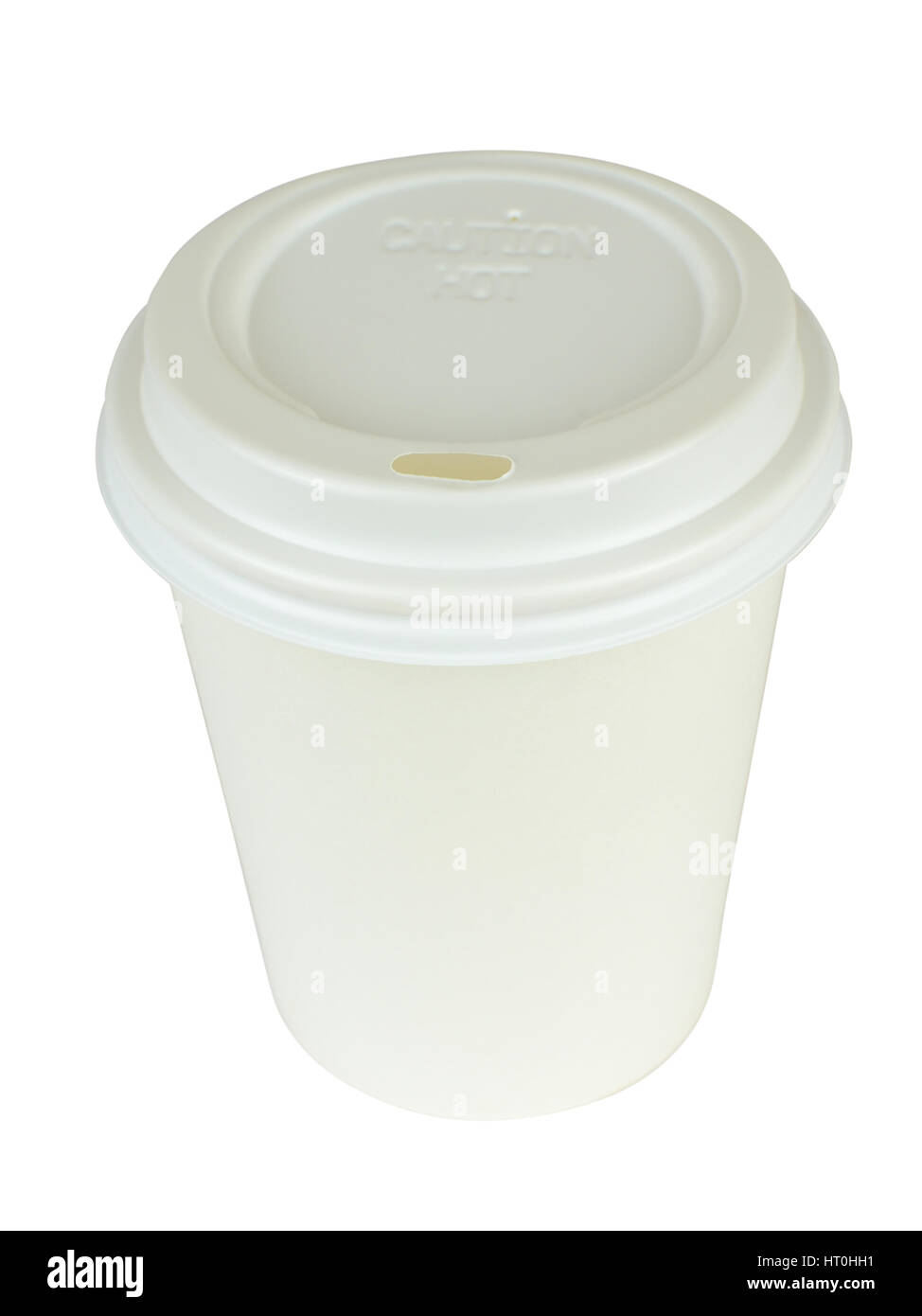 Cardboard container for coffee or hot drinks with a lid, isolated on ...