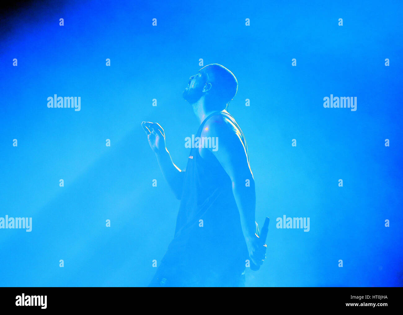 Canadian rapper Drake performing at the O2 Arena in London as part of ...