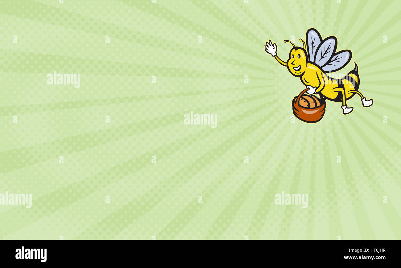 Business card showing Illustration of a bumble bee waving carrying a ...