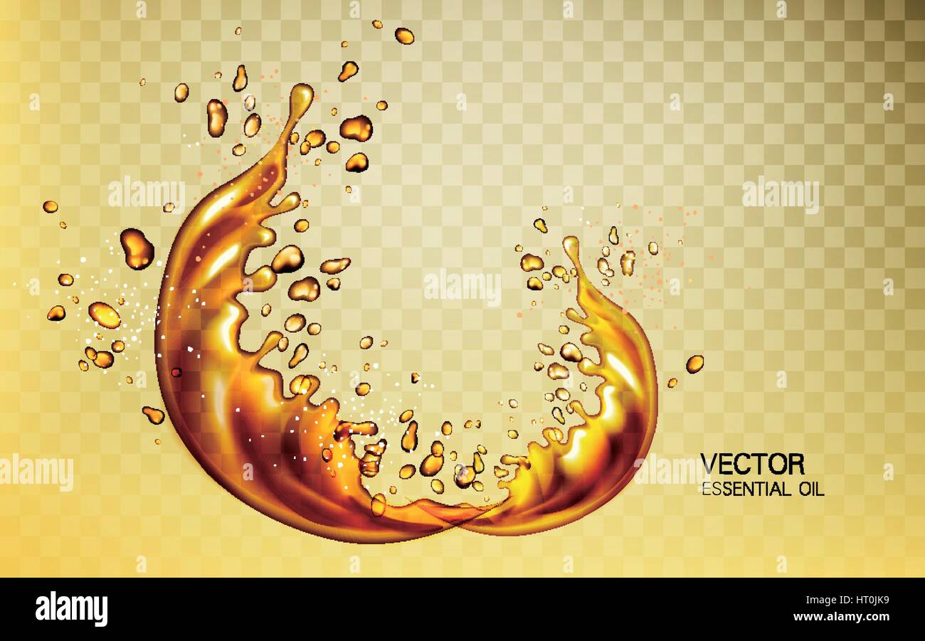 golden oil flow element, isolated transparent background, 3d ...