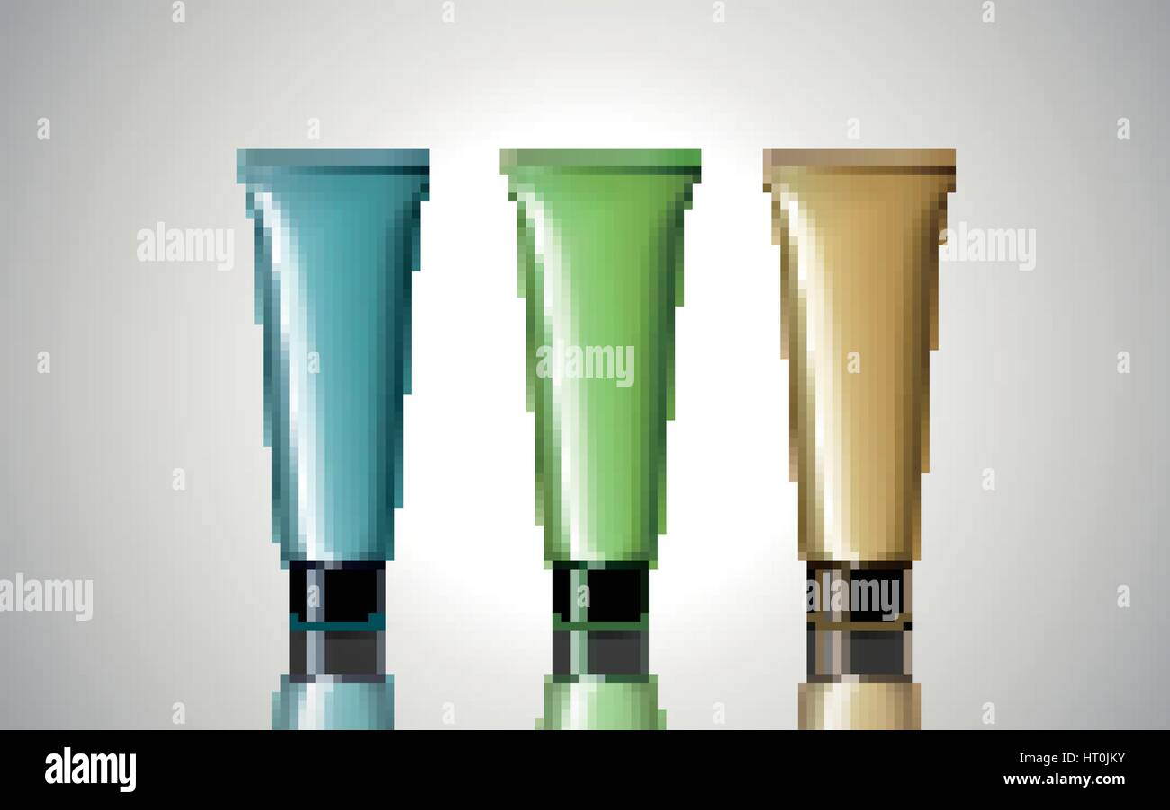 colorful blank cosmetic tubes for design use, isolated white background ...