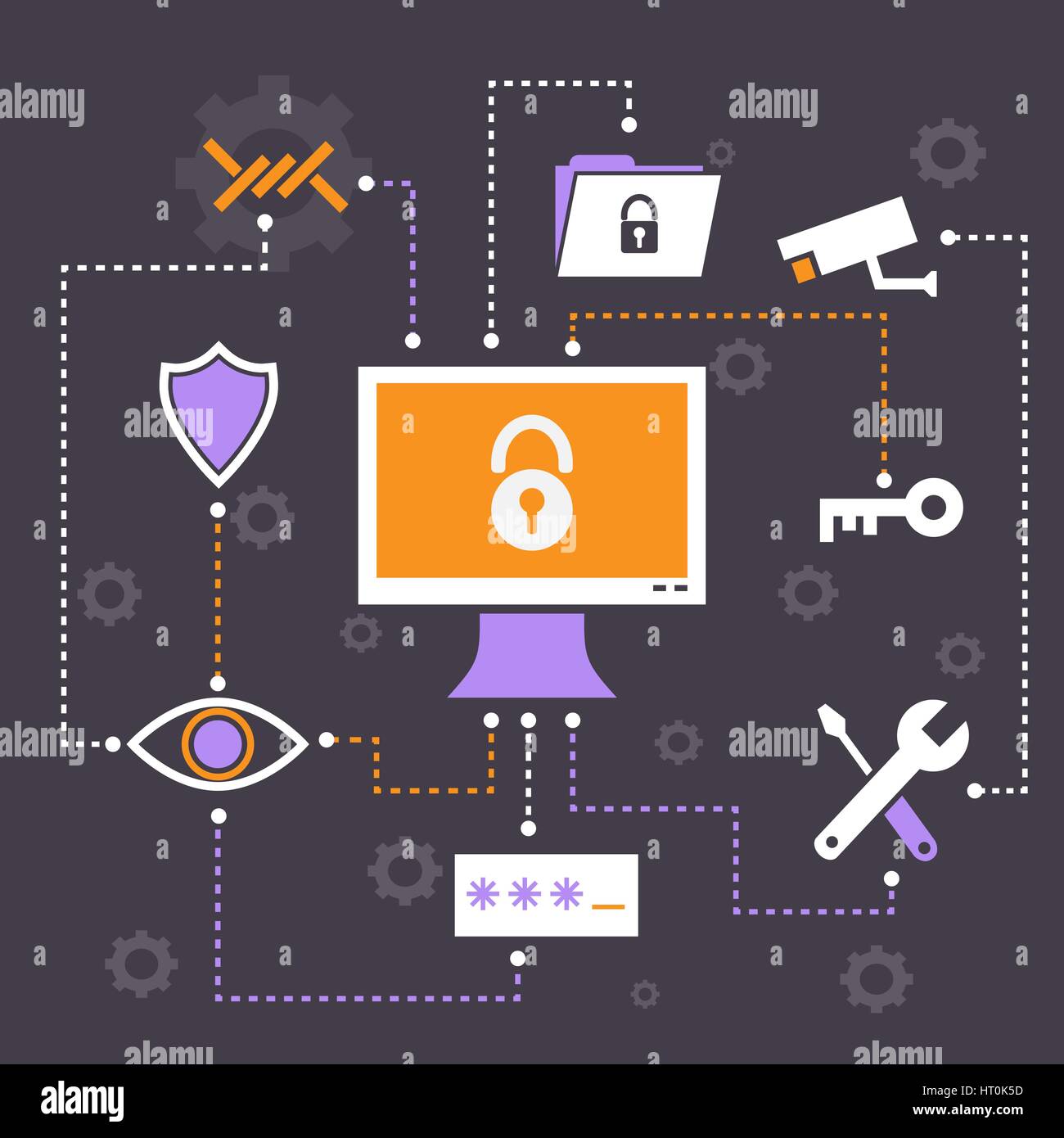 Security infographic on grey background, stock vector Stock Vector ...