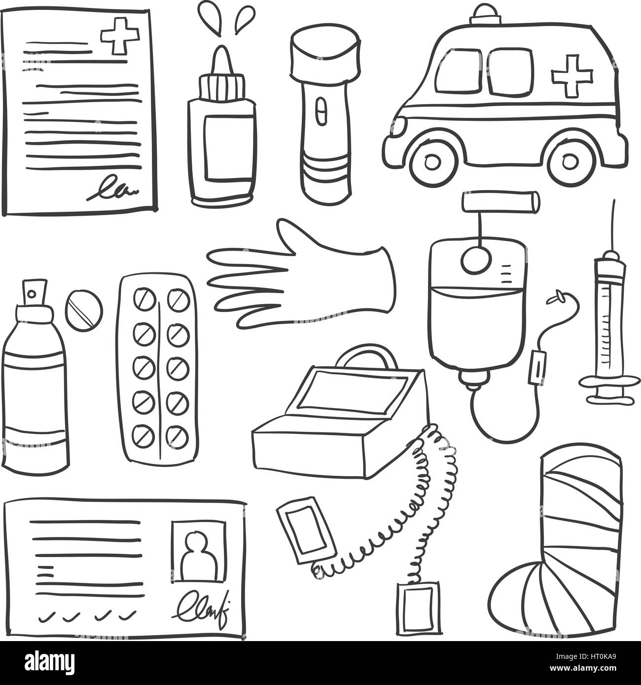 Vector doodle nurse icon illustration hi-res stock photography and ...