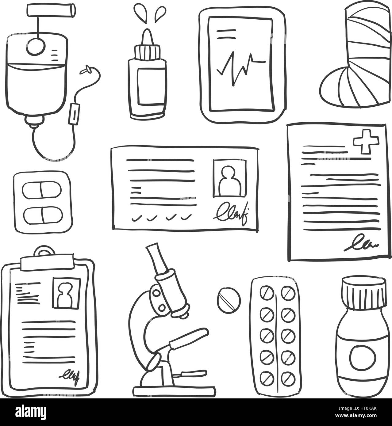 Doodle of medical element hand draw vector art Stock Vector Image & Art ...