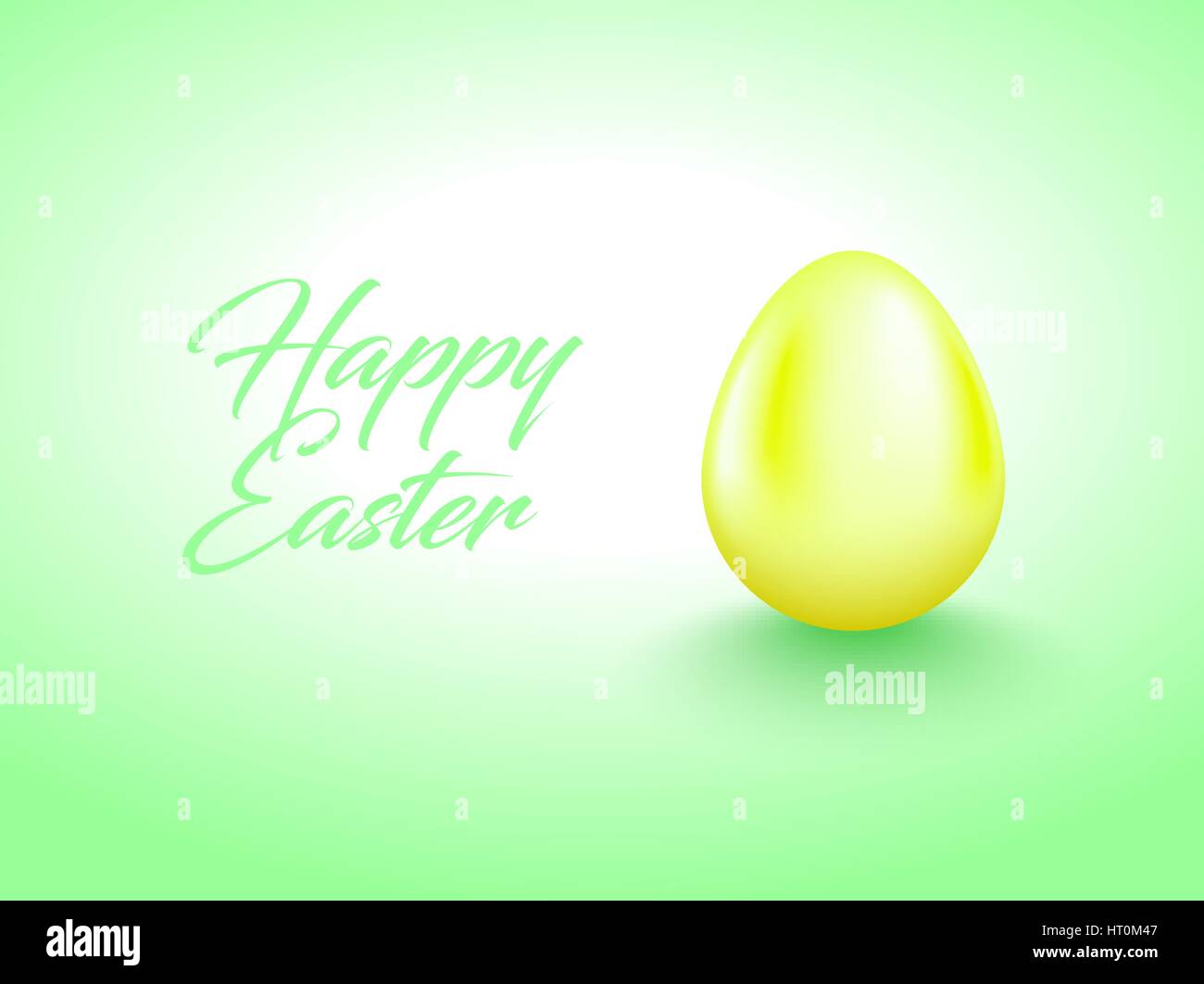 Light yellow egg on fresh mint background. Bright greeting card with ...