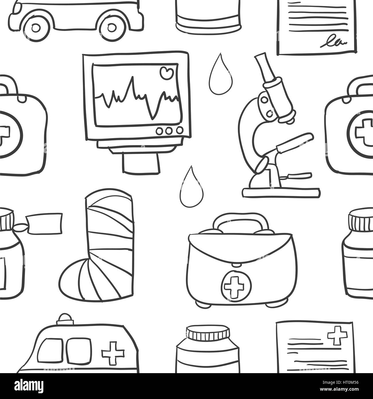 Doodle of medical element illustration collection stock Stock Vector ...
