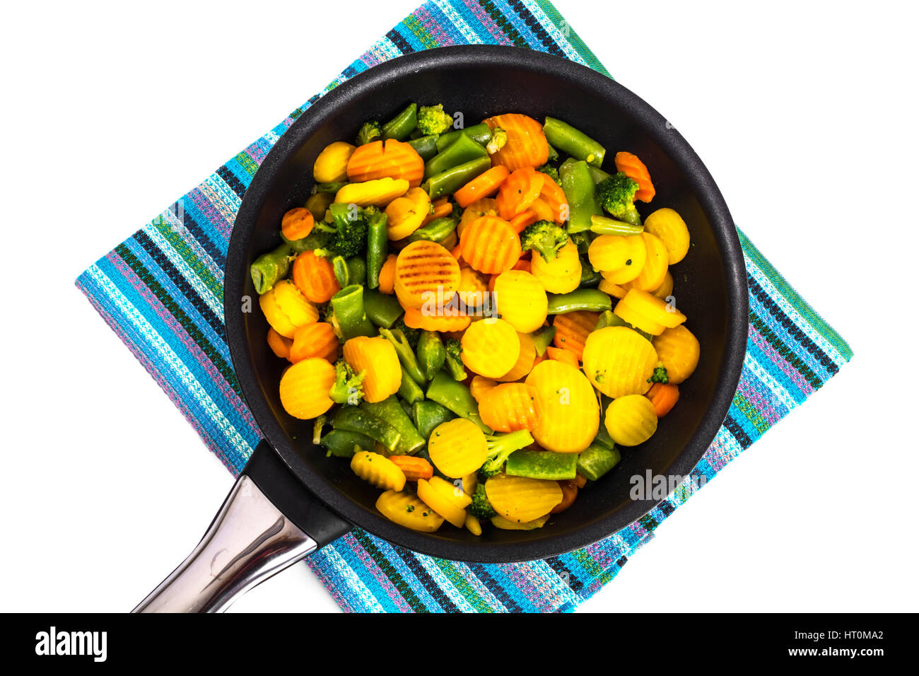 Vegetables in frying pan, top view Stock Photo - Alamy