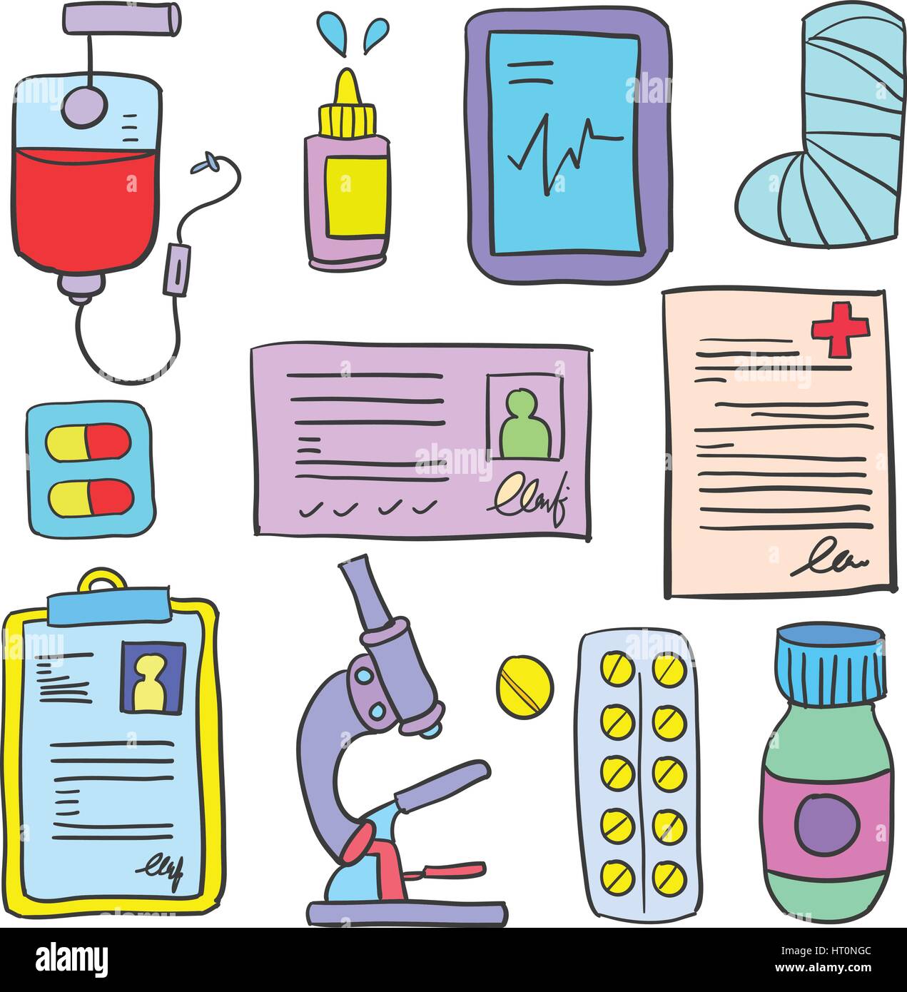 Doodle of medical element style design vector art Stock Vector Image ...