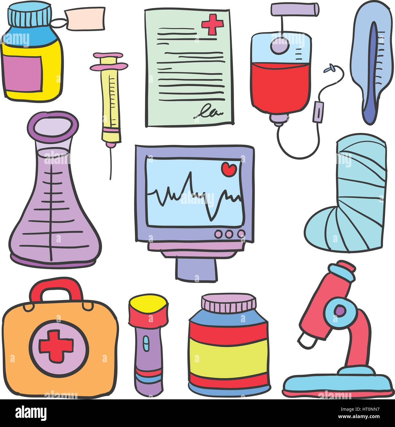 Doodle of medical object set design vector art Stock Vector Image & Art ...