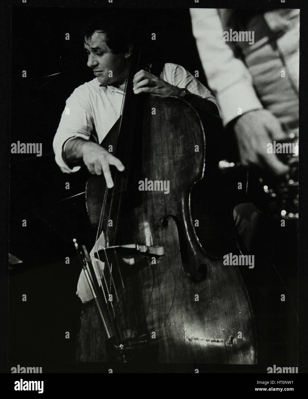 Chris Laurence playing the double bass at The Stables, Wavendon ...