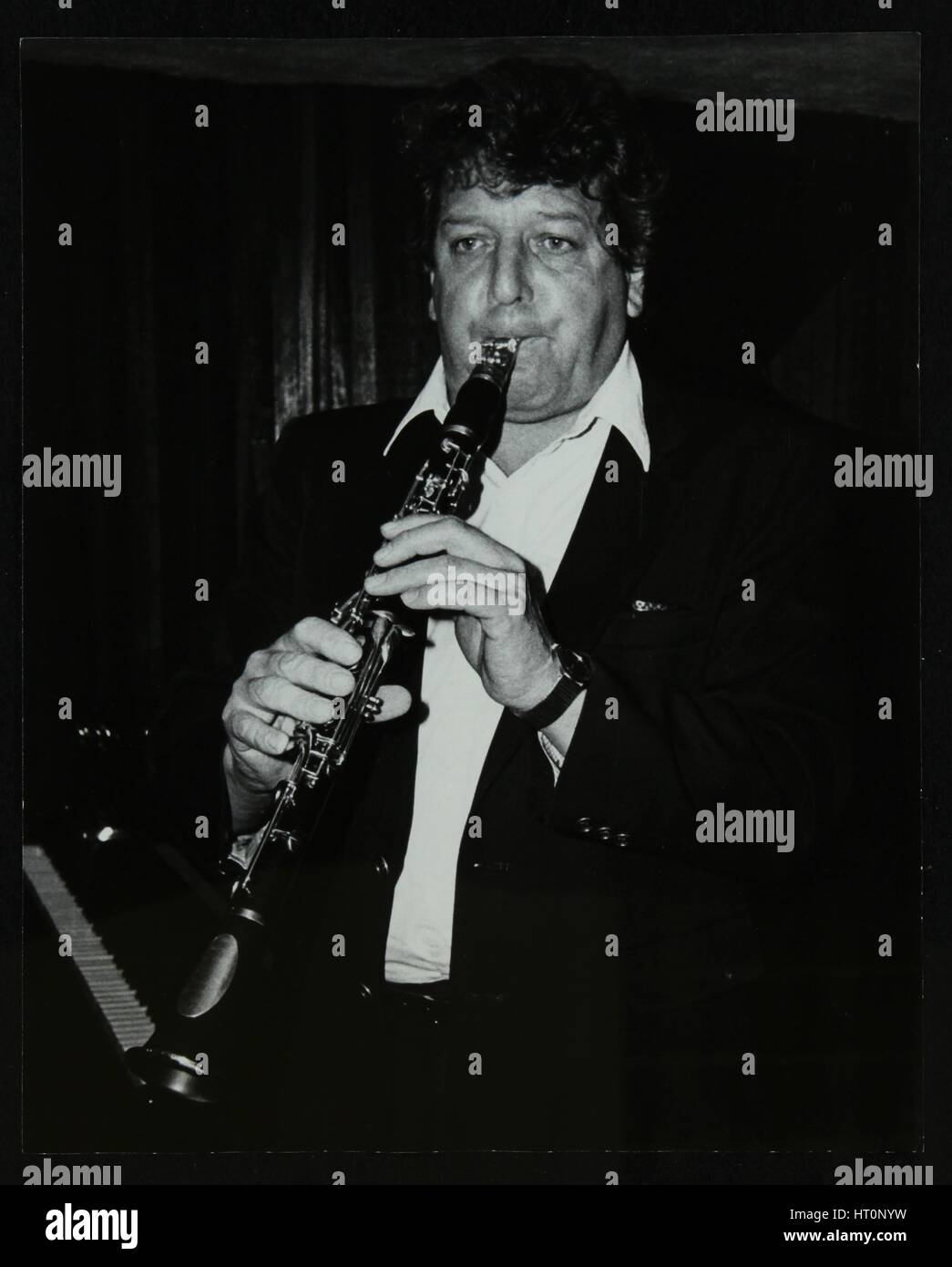 Clarinetist John Denman playing at the Bass Clef, London, 1985. Artist ...