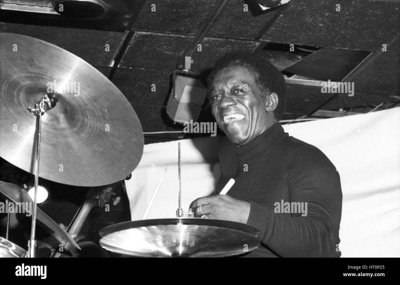 Art Blakey, Ronnie Scott's, London, 1973. Artist: Brian O'Connor Stock ...