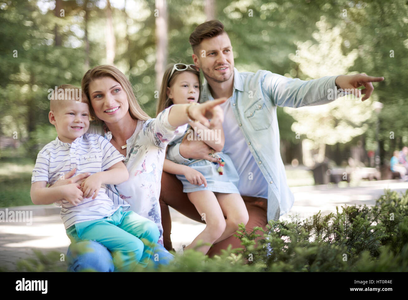 Pointing to interesting animals at the zoo Stock Photo - Alamy