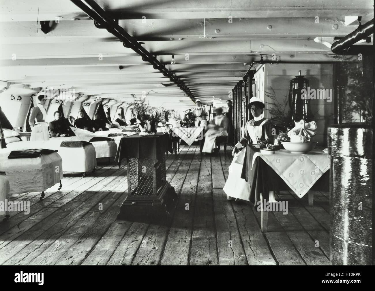 A copy of a photograph of the ward deck of the Atlas Smallpox Hospital ...