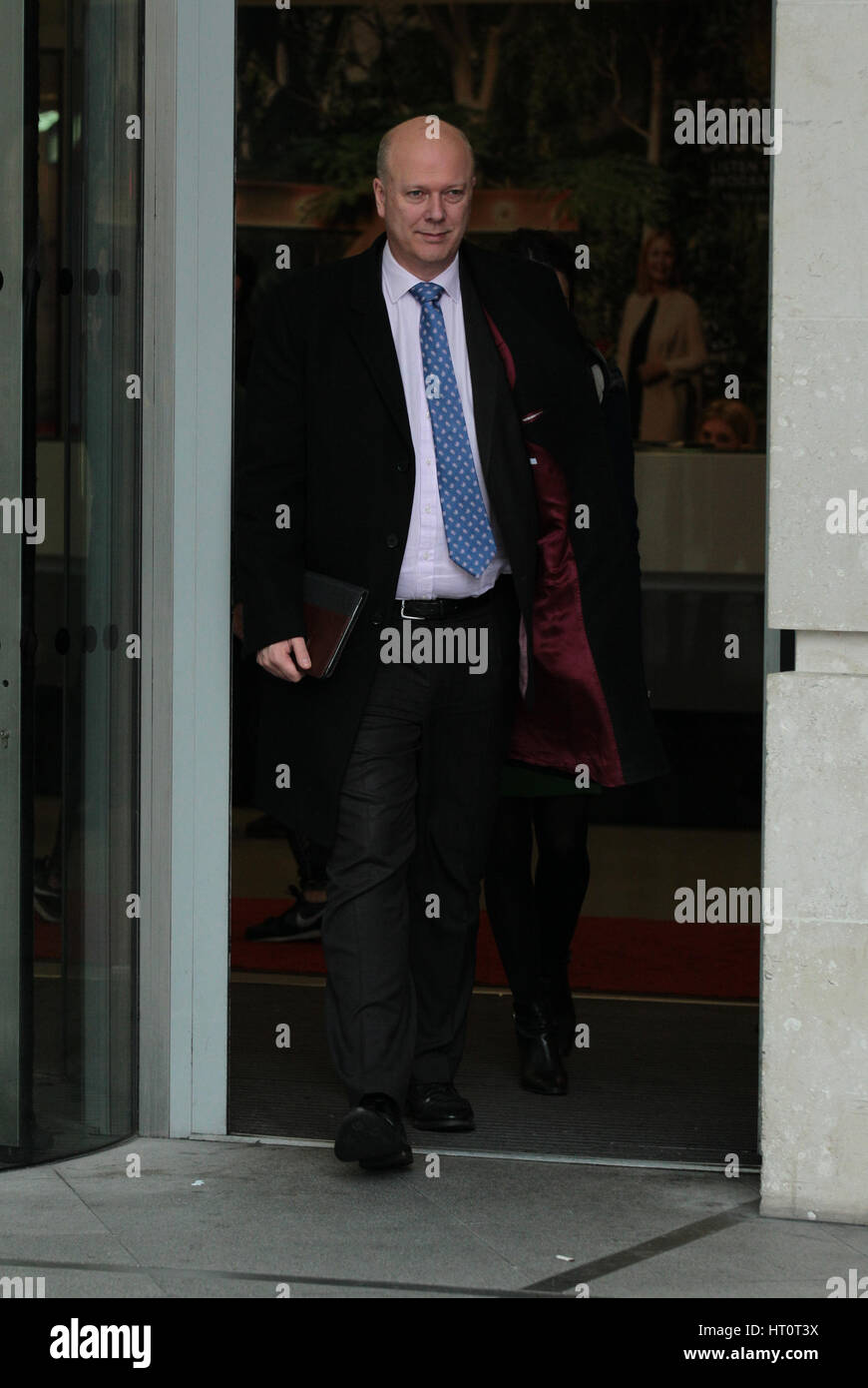 Secretary of state for transport Chris Grayling MP, seen at the BBC for ...